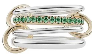 SPINELLI KILCOLLIN Nimbus Two-tone Linked Emerald Rings