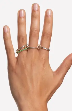 SPINELLI KILCOLLIN Nimbus Two-tone Linked Emerald Rings