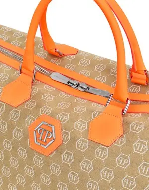 Philipp Plein Jacquard Monogram Travel Bag - Beige/orange