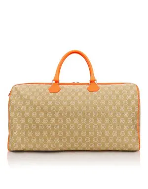 Philipp Plein Jacquard Monogram Travel Bag - Beige/orange