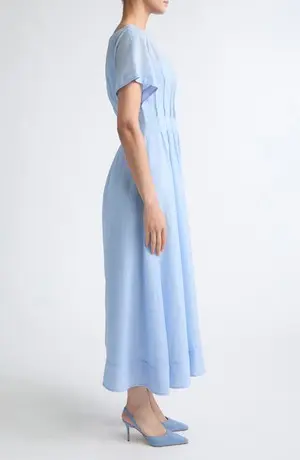 Lela Rose Textured Gauze Midi Dress