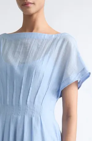 Lela Rose Textured Gauze Midi Dress