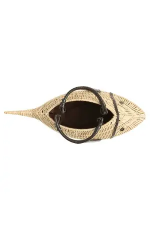 Staud Cleo Wicker Fish Top Handle Bag