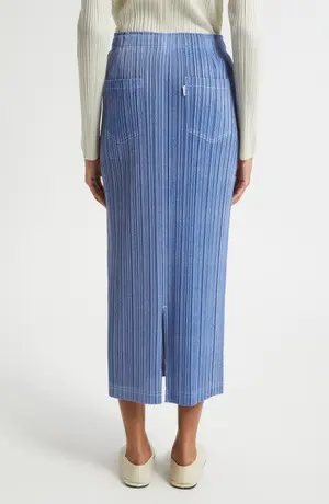 Issey Miyake Trompe L'oeil Pleated Midi Skirt