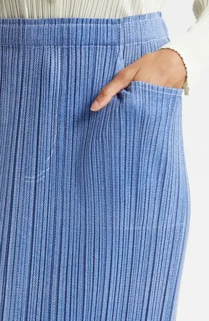 Issey Miyake Trompe L'oeil Pleated Midi Skirt