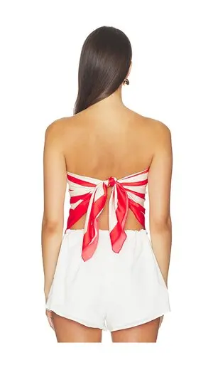 SNDYS. Stripe Wrap Top