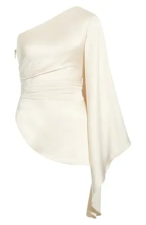 House Of Cb Nicolette Satin One Sleeve Top