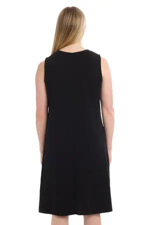 Wilt Sleeveless Lace Yoke Knee-length Dress - Black