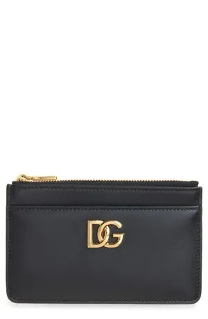 Dolce & Gabbana Dg Logo Leather Coin Purse - 80999 Nero