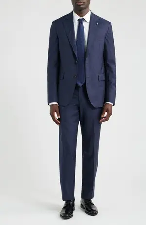 JACK VICTOR 250th Capsule Mason Regular Fit Navy Effect Wool Suit - Denim