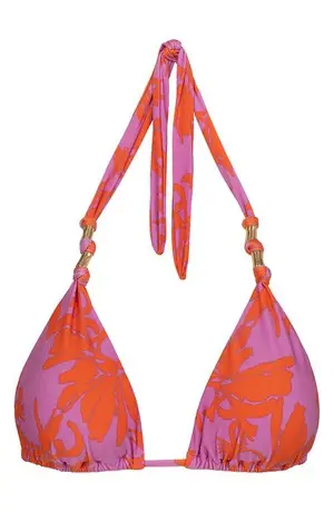 VIX PAULA HERMANNY Triangle Bikini Top With Knotted Hardware Detail - Multi