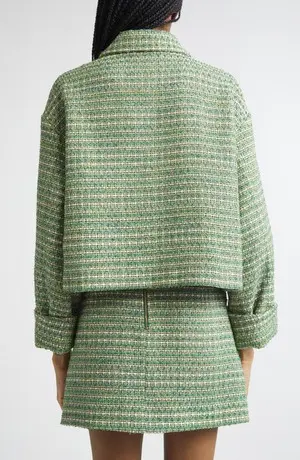 Carolina Herrera Metallic Tweed Crop Jacket