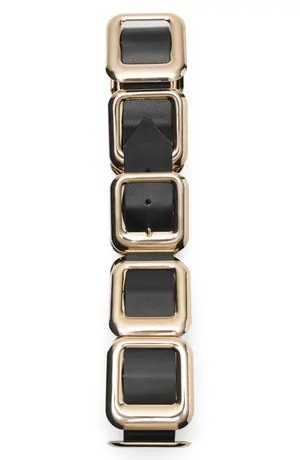 Mango Square Hardware Leather Belt