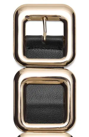 Mango Square Hardware Leather Belt