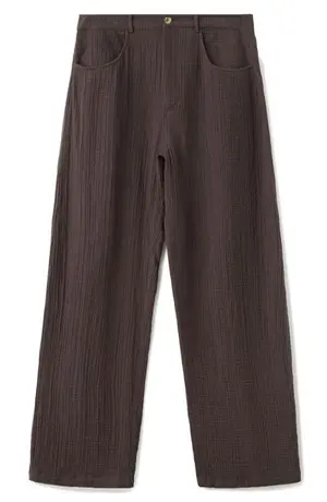 Mango Crinkled Cotton Balloon Pants