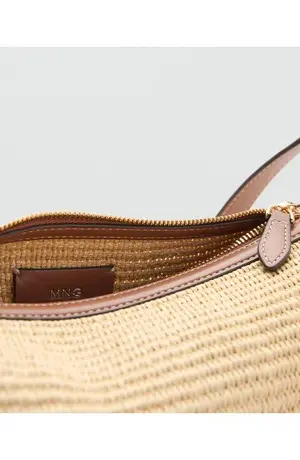 Mango Textured Woven Shoulder Bag