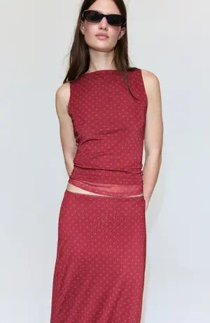 Mango Polka Dot Tulle Maxi Skirt