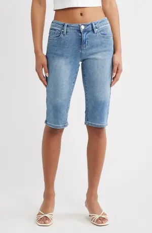 YMI Essential Low Rise Denim Capri Jeans - Medium Blue
