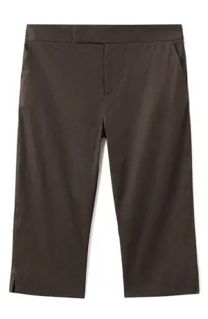 Mango Stretch Linen & Cotton Capri Pants