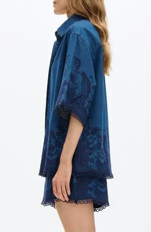 BAYEAS Embroidered Denim Shirt