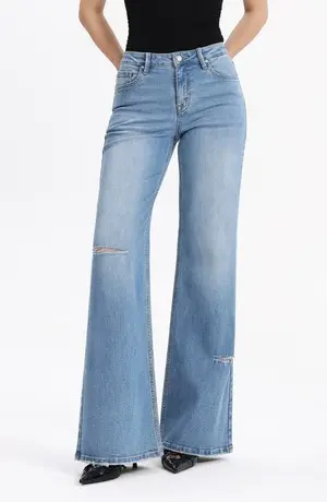 BAYEAS Mid Rise Wide Leg Jeans