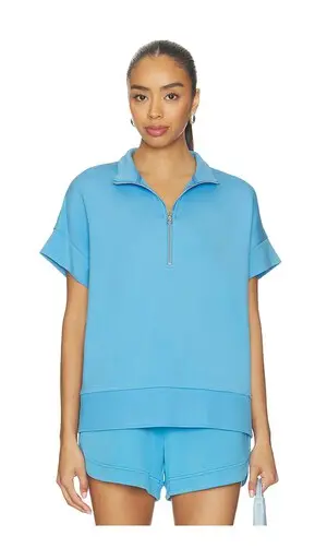 Varley Short Sleeve Sweater With Quarter Zip
