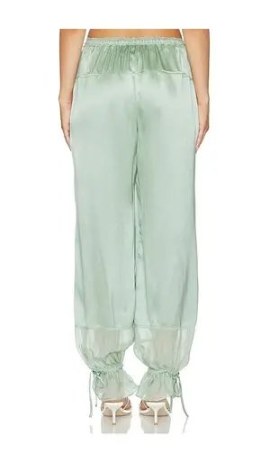 Ulla Johnson Camile Silk Cinched Pant - Mint