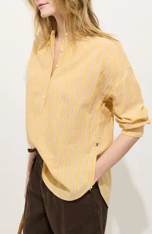 ALEX MILL Striped Popover Blouse