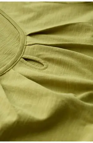 SEASALT CORNWALL Organic Cotton Keyhole T-shirt - Avocado