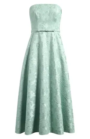 Sachin & Babi Darian Floral Jacquard Strapless Gown