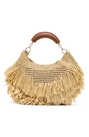 Dolce Vita Amarilis Raffia Shoulder Bag - Natural