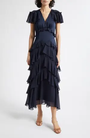 Cinq À Sept Tatum Ruffle Maxi Dress
