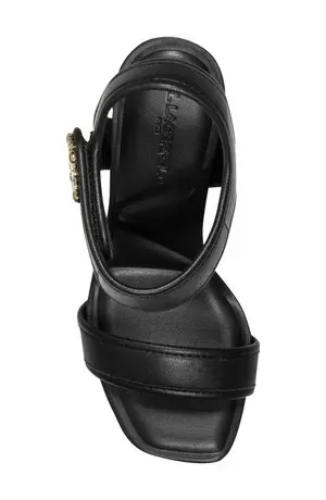 Karl Lagerfeld Paris Celida Embellished Ankle Strap Sandal - Black