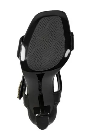 Karl Lagerfeld Paris Celida Embellished Ankle Strap Sandal - Black