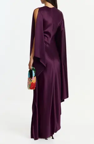 Acler Jarvis Long Sleeve Satin Gown