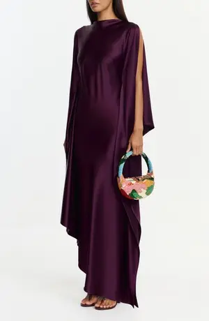 Acler Jarvis Long Sleeve Satin Gown