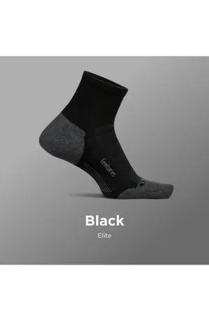 FEETURES Elite Max Cushion Quarter Sock Athletic Running Socks, Targeted Compression