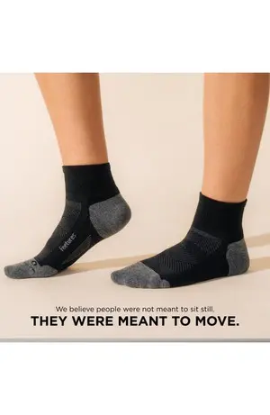 FEETURES Elite Max Cushion Quarter Sock Athletic Running Socks, Targeted Compression