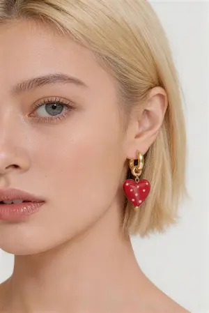 CLASSICHARMS Esmée Heart Drop Earrings With Murano Glass