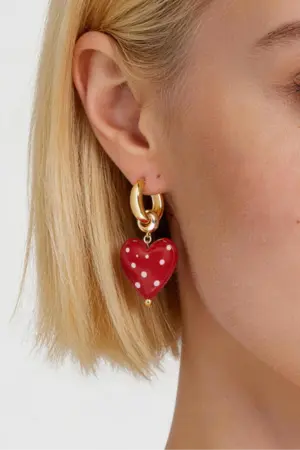 CLASSICHARMS Esmée Heart Drop Earrings With Murano Glass