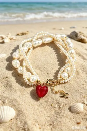 CLASSICHARMS Valentina Murano Glass Heart Pearl Bracelet