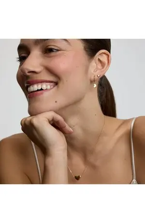 D.LOUISE Bubble Heart Huggie Hoop Drop Earrings