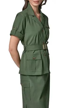 Donna Karan New York Short Sleeve Belted Jacket