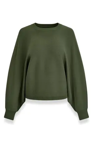 Donna Karan New York Dolman Sleeve Milano Knit Sweater - Verde