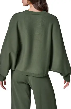 Donna Karan New York Dolman Sleeve Milano Knit Sweater - Verde