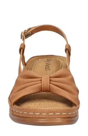 EASY WORKS BY EASY STREET Jupiter Slingback Platform Wedge Sandal - Tan
