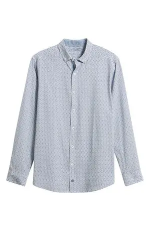 Johnston & Murphy Xc+™ Football Print Performance Button-down Shirt - Navy