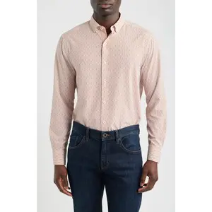 Johnston & Murphy Xc+™ Football Print Performance Button-down Shirt - Rust