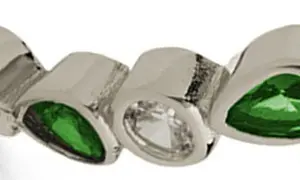 Sterling Forever Bezel Mixed Cubic Zirconia Inside Out Hoop Earrings - Silver