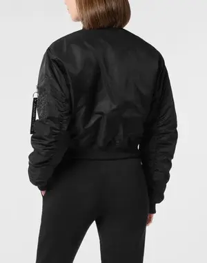 PLEIN SPORT Cropped Padded Bomber Jacket